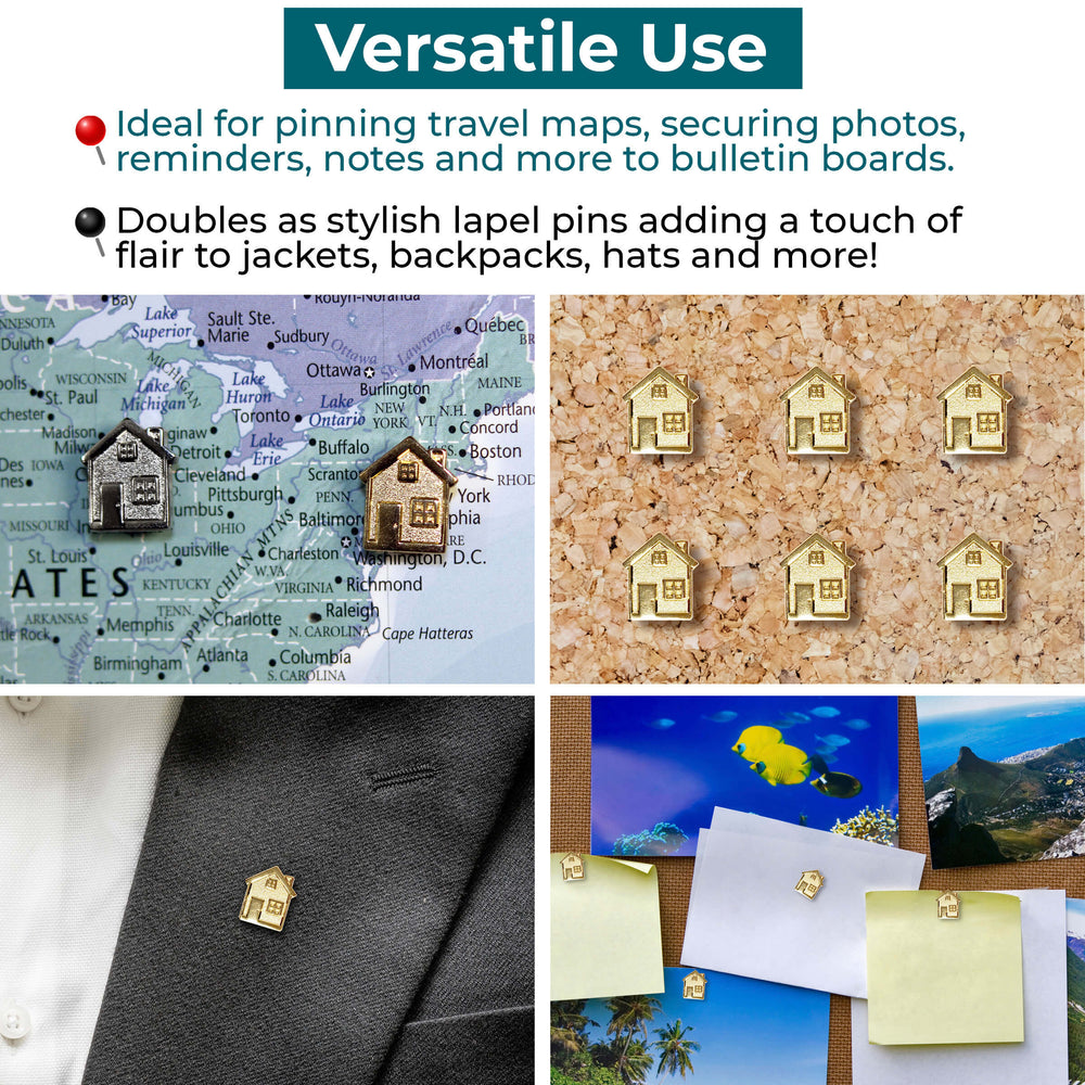 House Push Pins - House Shaped Map Pins – Push Pin Travel Maps