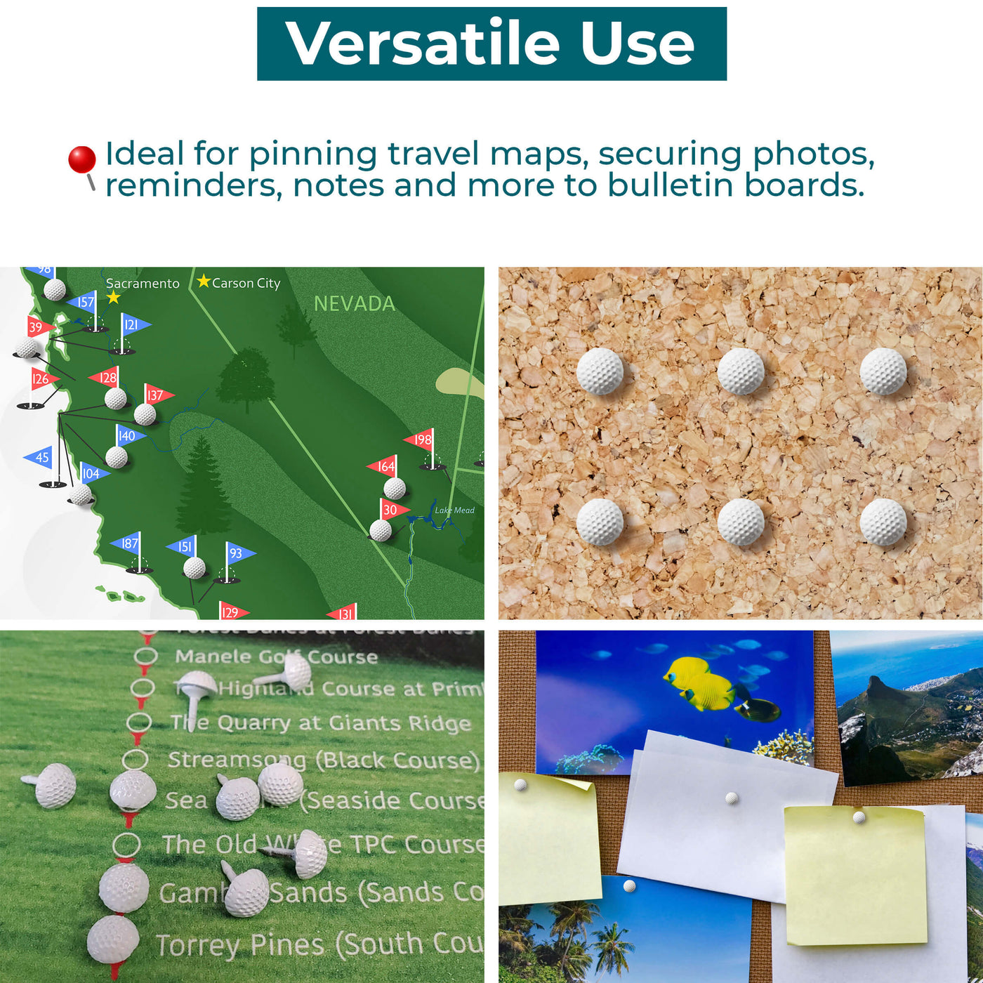 Golf Ball Push Pins | Metal Push Pins | Push Pin Travel Maps