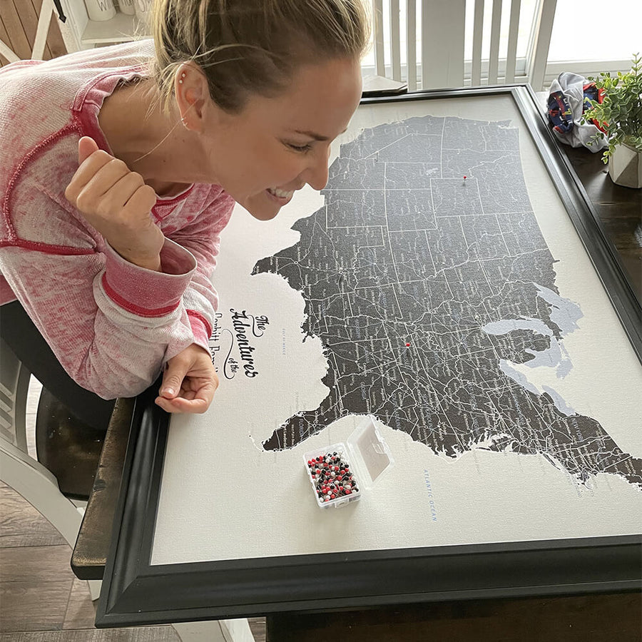 Framed and Personalized World Travel Maps with Pins | Push Pin Maps ...