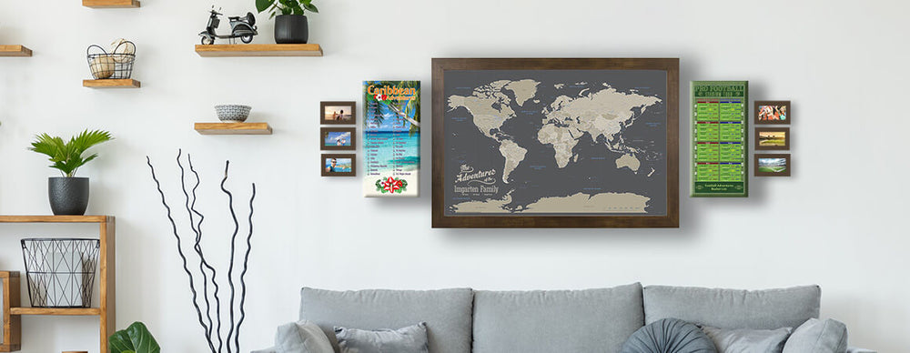 Bucket List Wall Art | Travel Trackers | Push Pin Travel Maps