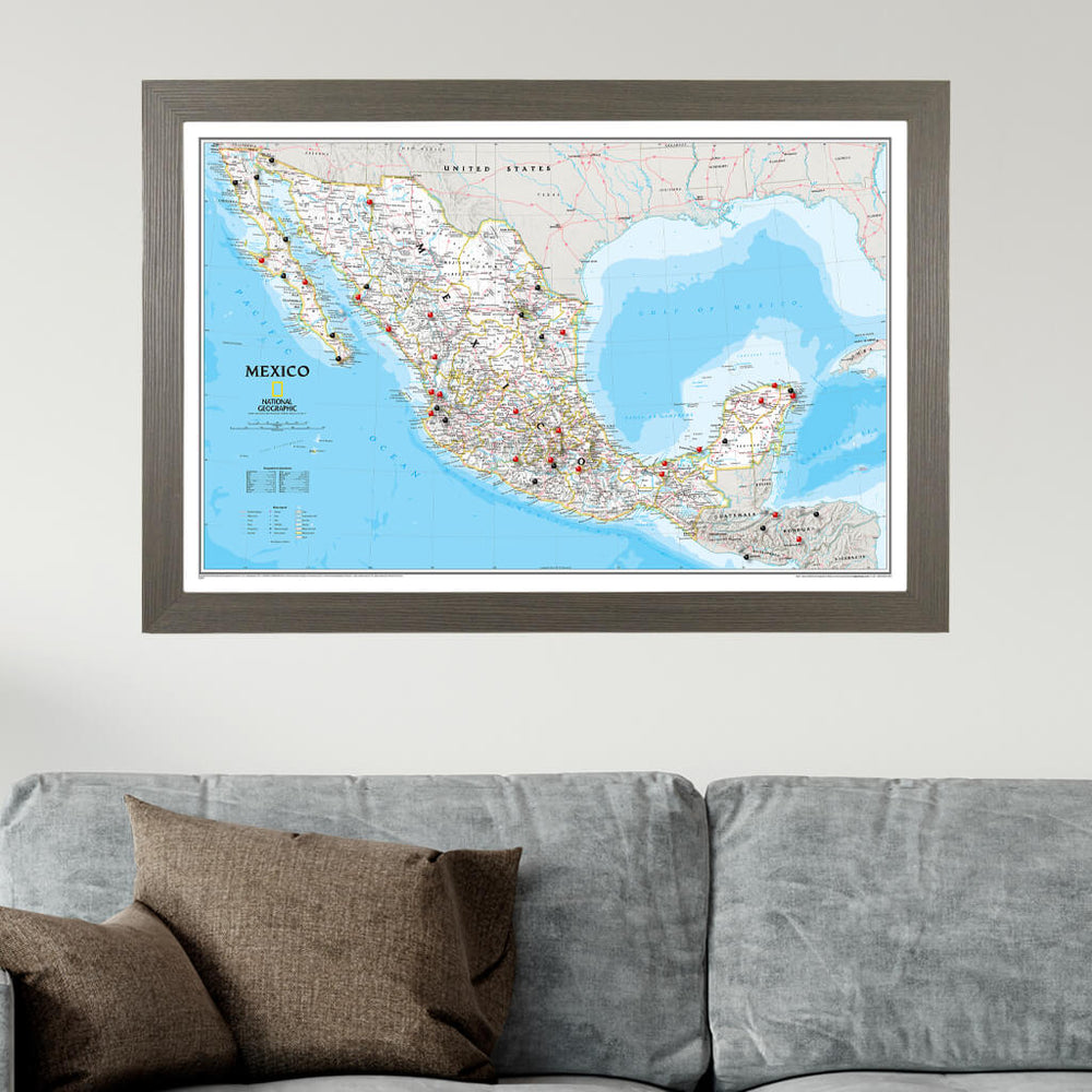 National Geographic Classic Mexico Map on Canvas | Regional Mexico Map ...