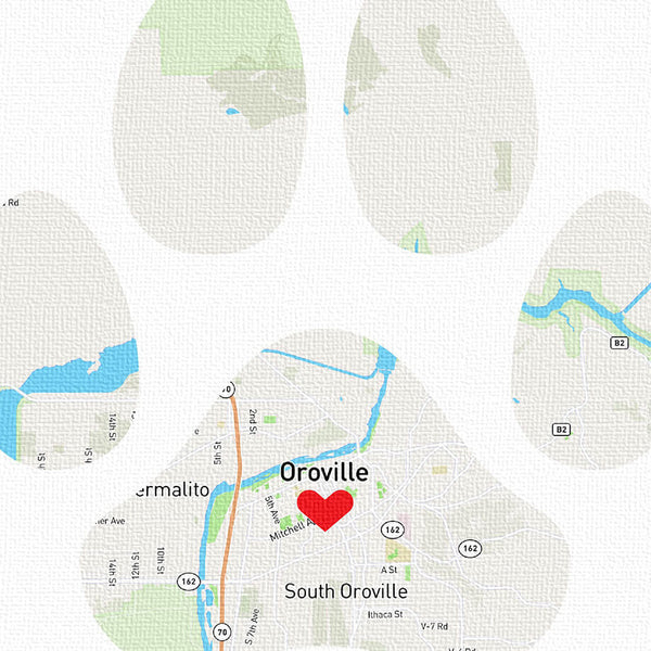 Puppy Paw Print Wall Art | Customized Family Map Print | Pet Paw Print ...