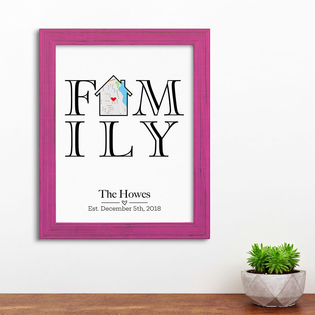 FAMILY Word Map Art | Custom Canvas Prints | Map Print Decor - Push Pin ...