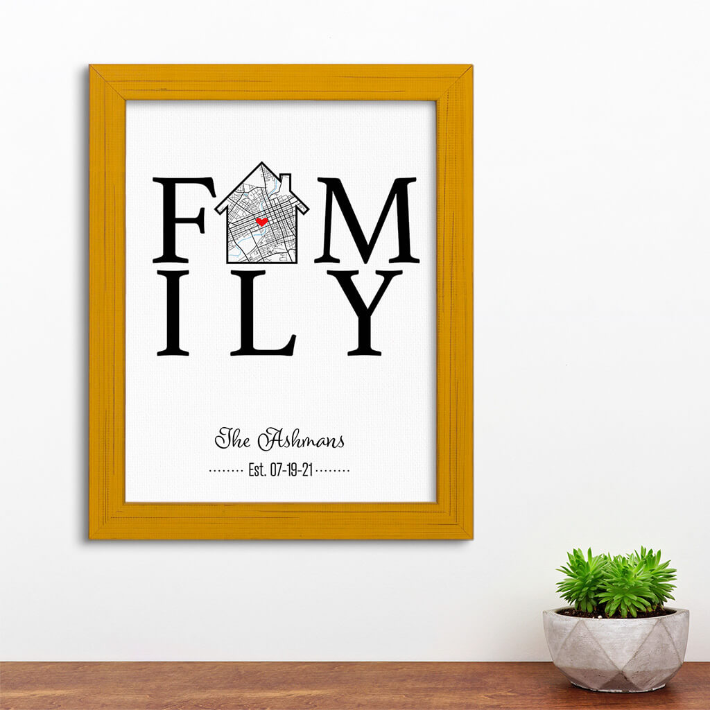 FAMILY Word Map Art | Custom Canvas Prints | Map Print Decor - Push Pin ...
