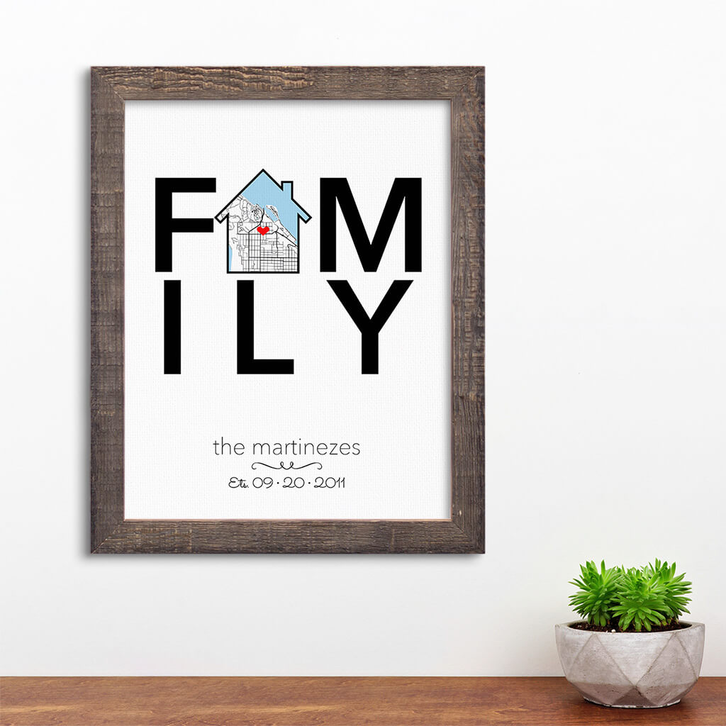 FAMILY Word Map Art | Custom Canvas Prints | Map Print Decor - Push Pin ...