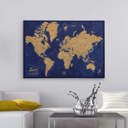 Maps of the World for Sale | Framed Travel Maps Décor – Push Pin Travel ...