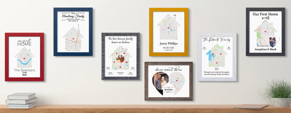 Custom Family Home Map Art | Push Pin Travel Maps