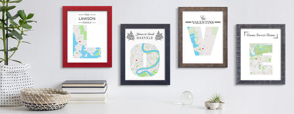 Custom Letter Map Art | Initial Artwork | Push Pin Travel Maps