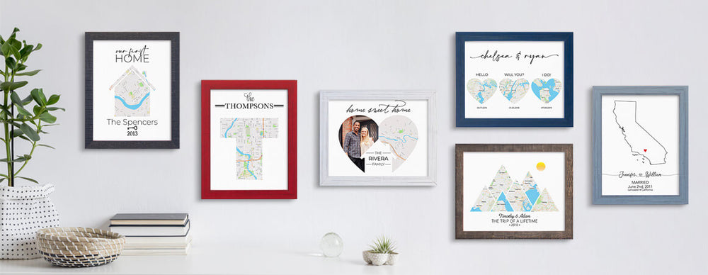 Family Map Art | Personalized Travel Artwork | Push Pin Travel Maps