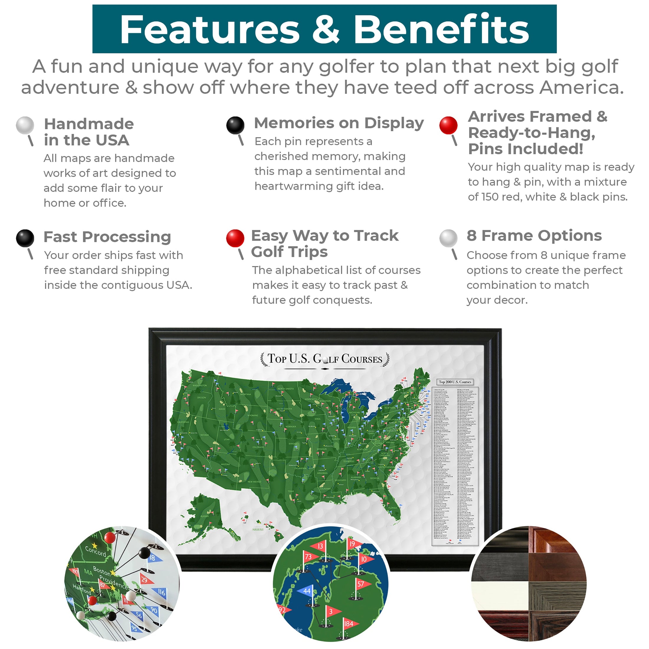 Map of Top Golf Courses in the U.S. | Golf Course Tracker Map – Push ...