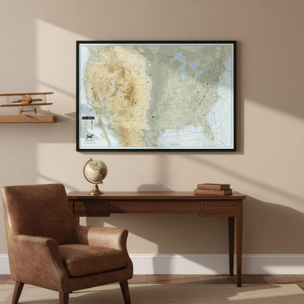USA VFR Pilot's Map | USA Airport Navigation Map | Pinnable Canvas ...