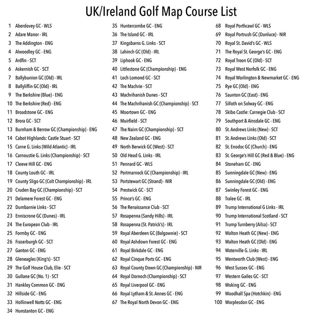 Map of UK Golf Courses | UK Golf Course Tracker Map | UK Golf Map ...