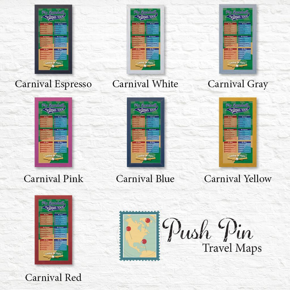 Travel List of Ballparks | Bucket List Tracker | Push Pin Travel Maps