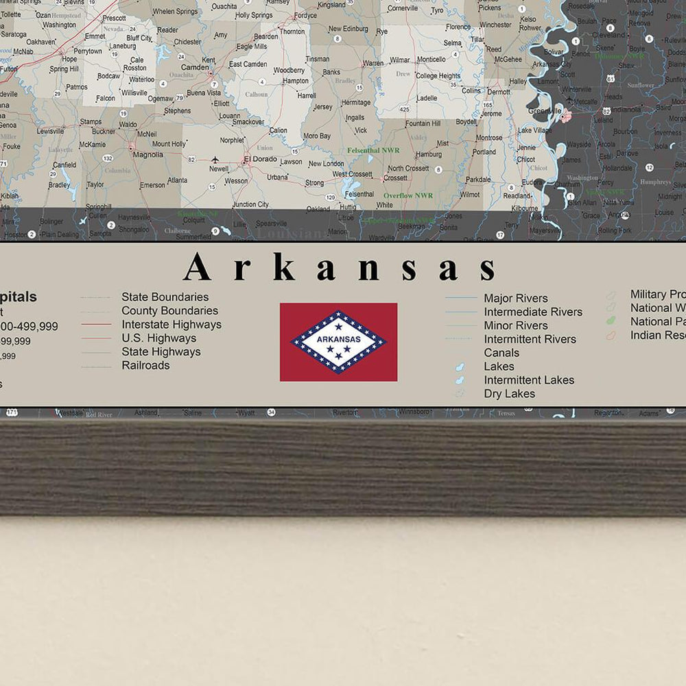Travel Map of Arkansas | Interactive Arkansas State Map – Push Pin ...