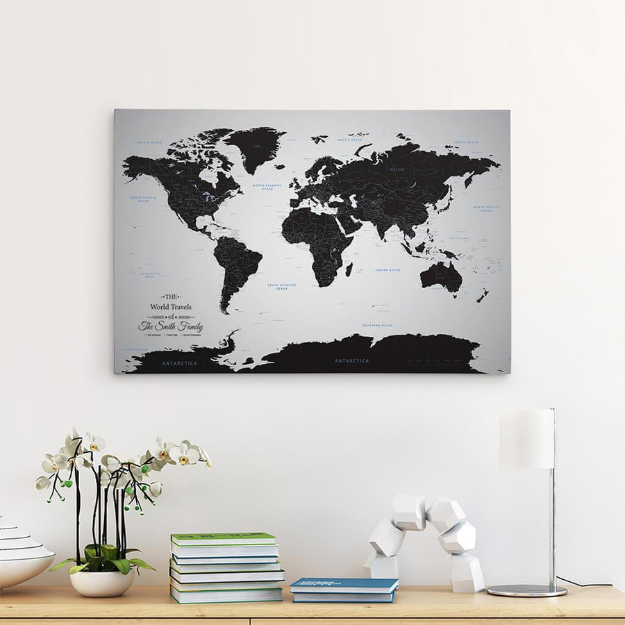 Gallery Wrapped Canvas World Maps | Modern World Maps – Push Pin Travel ...