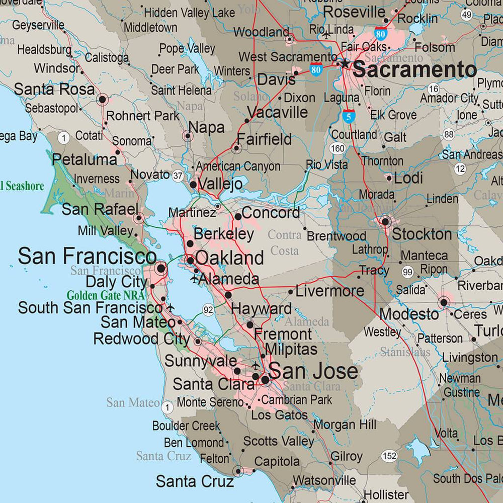 California County Travel Map | Detailed Map of California – Push Pin ...