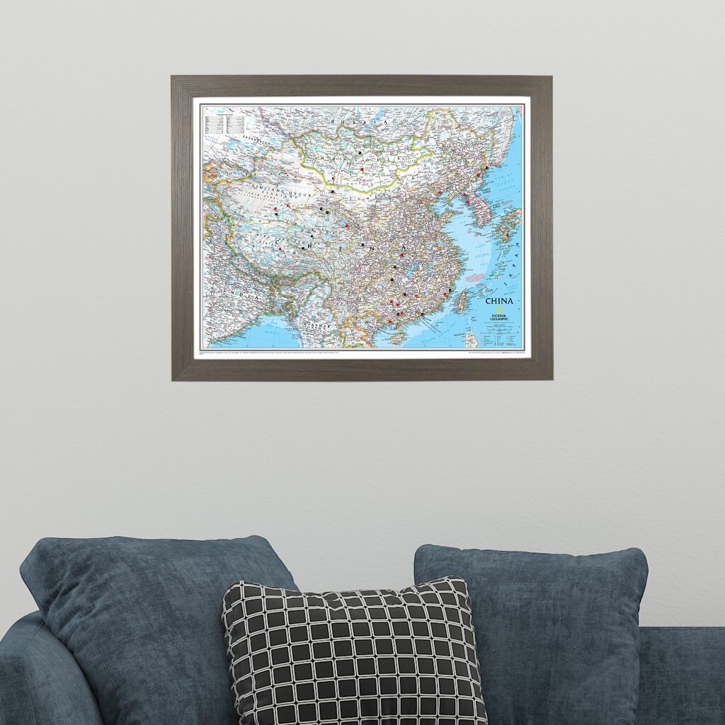 Classic China Map | National Geographic Push Pin Travel Map - Push Pin ...