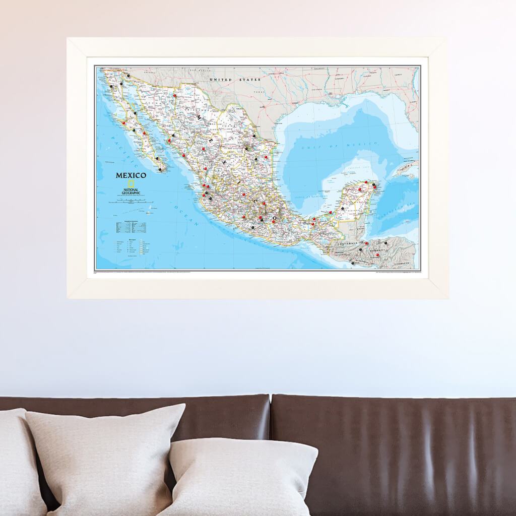 Mexico Travel Map | Wall Map of Mexico | Push Pin Travel Map - Push Pin ...