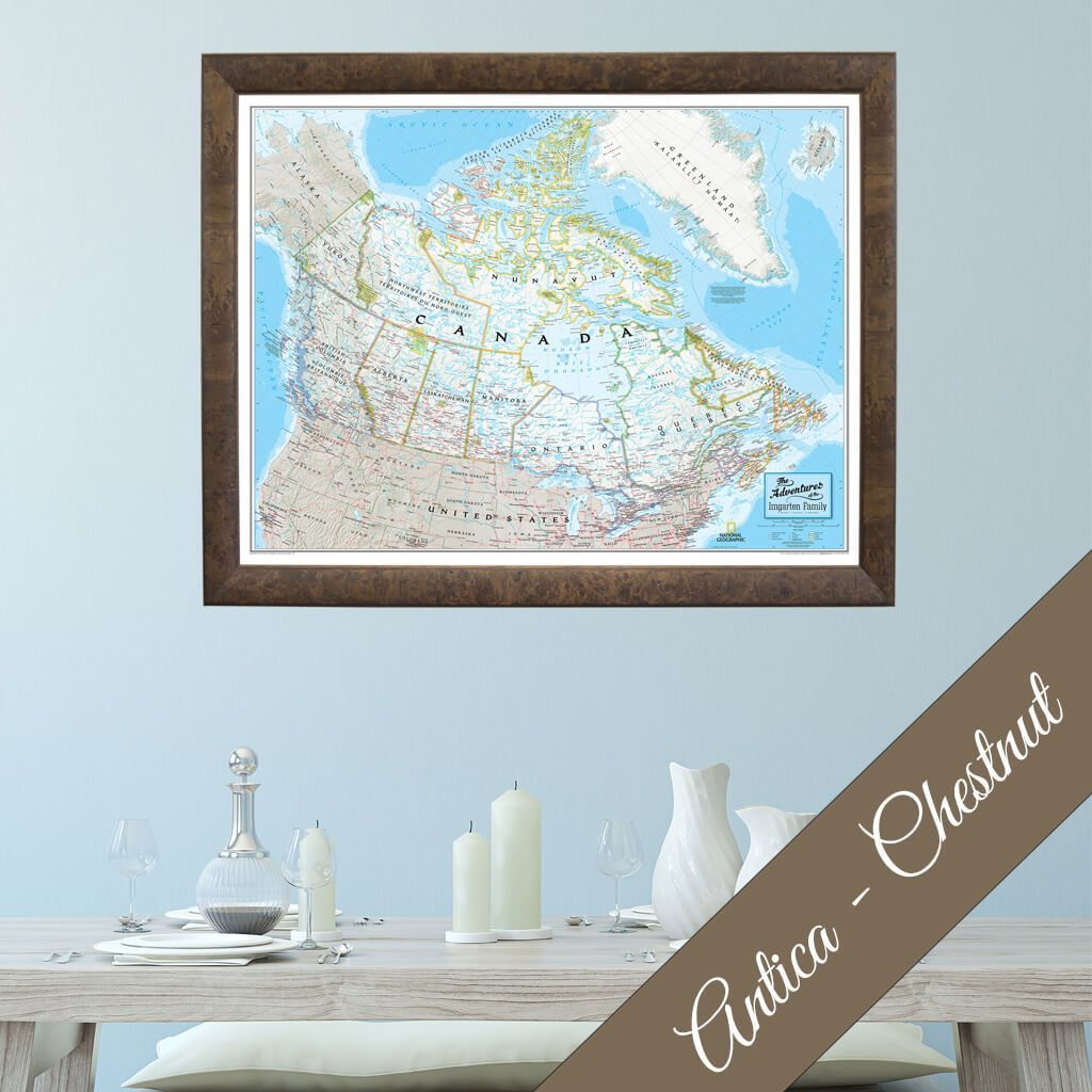 National Geographic Map of Canada | Canada Travel Map with Pins - Push ...