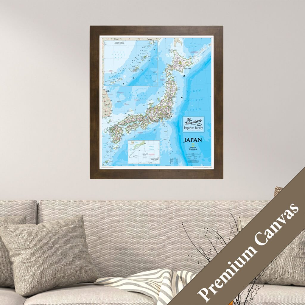 Canvas Map of Japan | Japan Wall Map with Pins | Travel Map of Japan ...