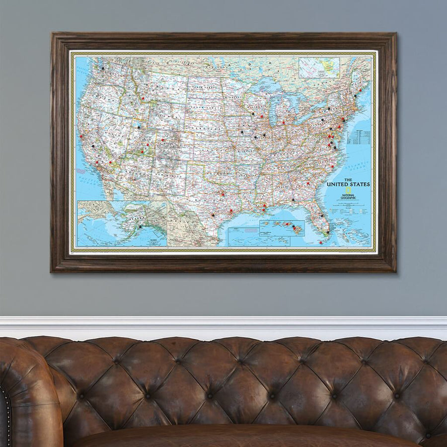 US Push Pin Travel Maps | Framed United States Maps with Pins