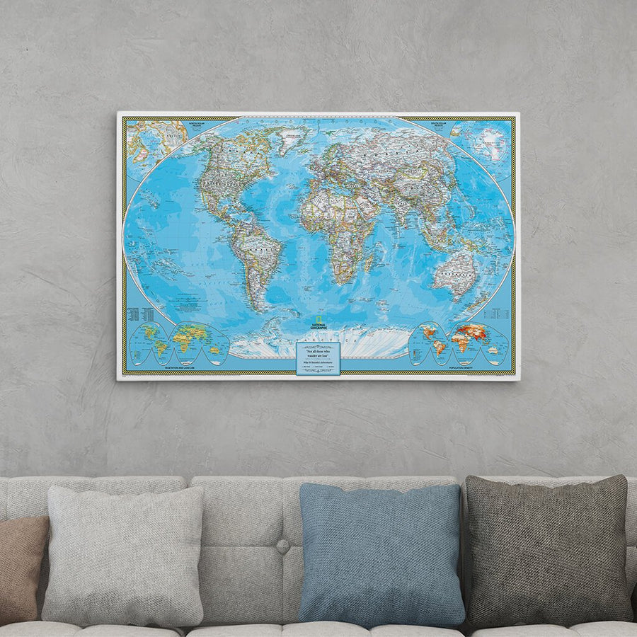 Gallery Wrapped Canvas World Maps | Modern World Maps – Push Pin Travel ...