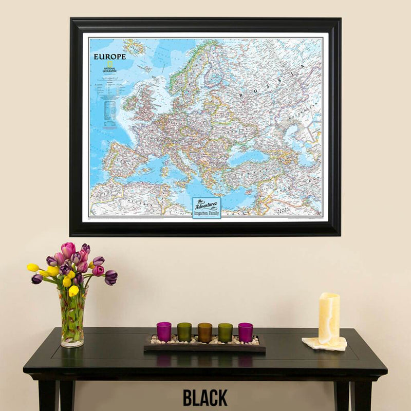 Canvas National Geographic Classic Europe Map – Push Pin Travel Maps