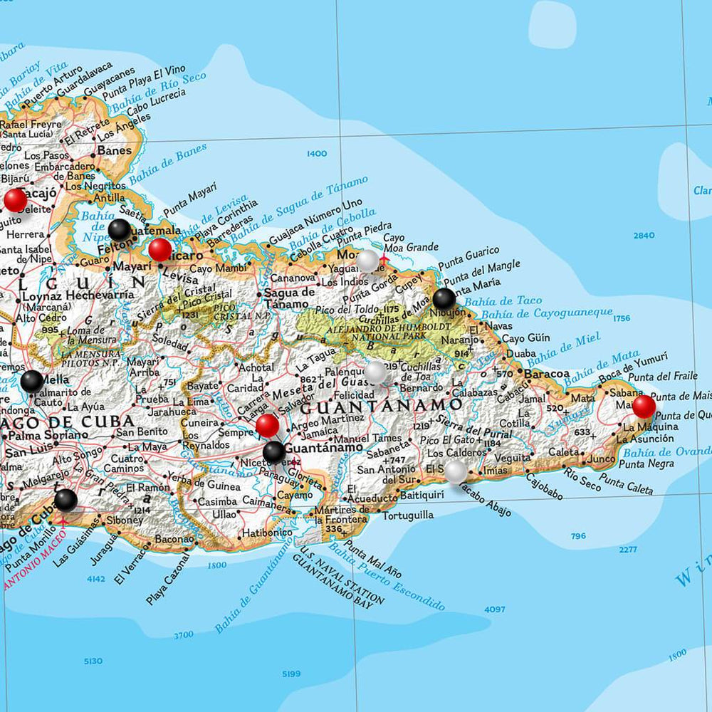 Classic Map of Cuba | Cuba Travel Map | Push Pin Travel Maps