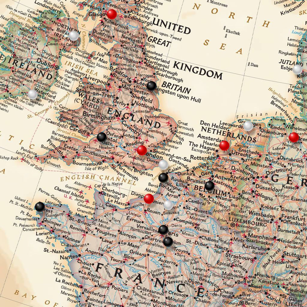 Executive Europe Push Pin Map | Push Pin Travel Map of Europe – Push ...