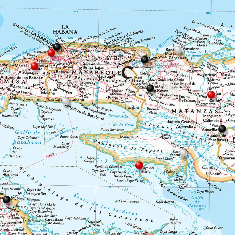 Classic Map of Cuba | Cuba Travel Map | Push Pin Travel Maps