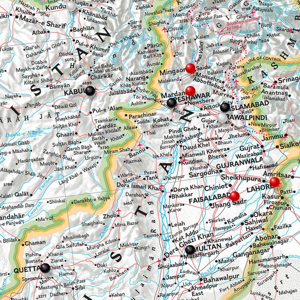 Classic Middle East Map | Framed Travel Map with Pins – Push Pin Travel ...