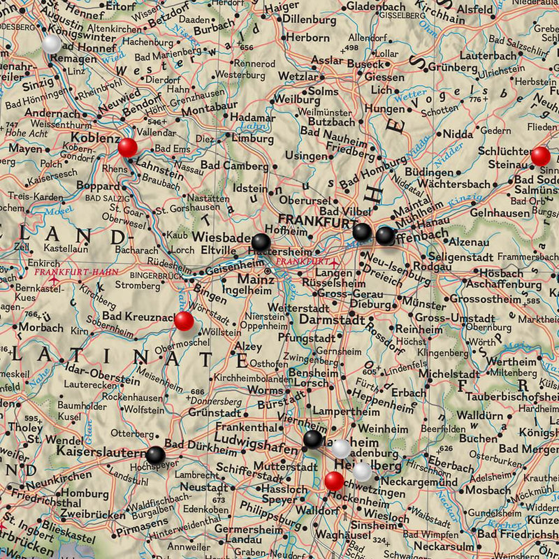Executive Map of Germany | Germany Travel Map with Pins – Push Pin ...