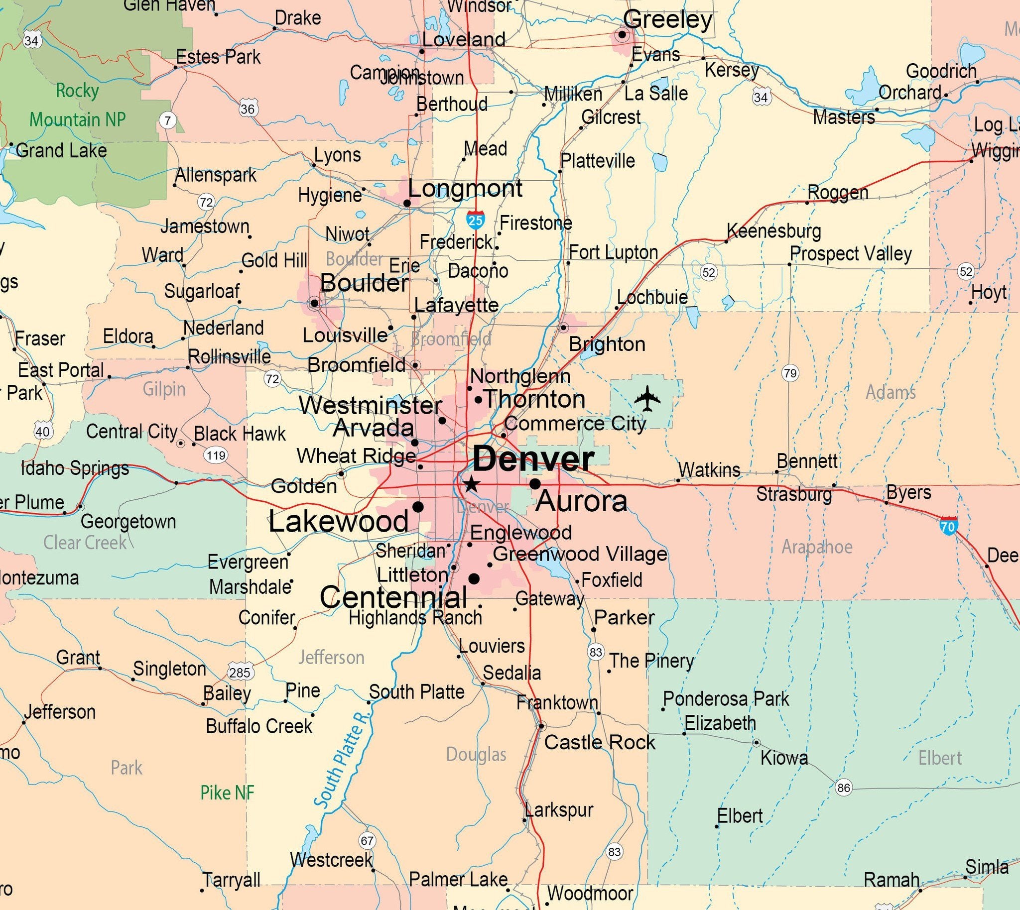 Colorado Wall Map | Travel Map with Pins | Map My Travels in Colorado ...