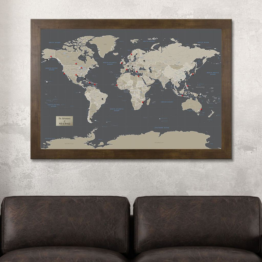Maps of the World for Sale | Framed Travel Maps Décor – Push Pin Travel ...