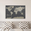 Gallery Wrapped Canvas Travel Map | Canvas Earth Toned World Map – Push ...