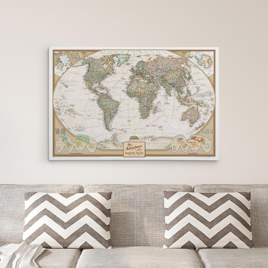 Gallery Wrapped Canvas World Maps | Modern World Maps – Push Pin Travel ...