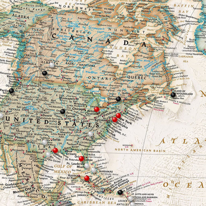 Canvas National Geographic Executive World Map – Push Pin Travel Maps