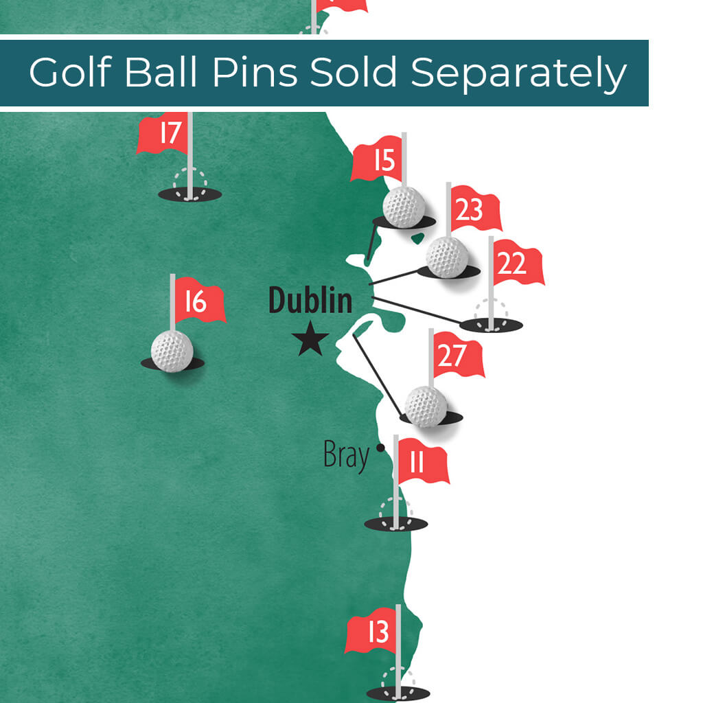 Pin Map of Ireland's Golf Courses | Ireland Golf Courses Map with pins ...