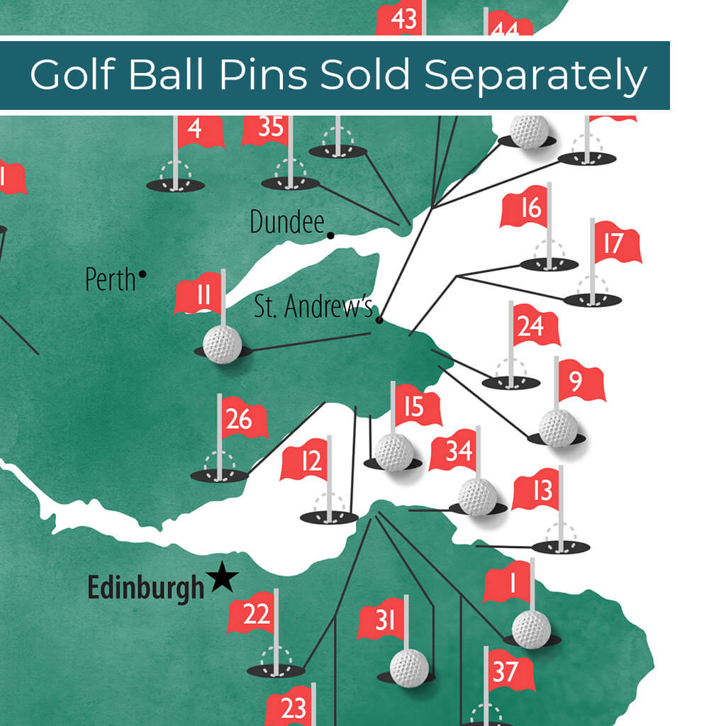 Scotlands Top Golf Courses | Map of Golf Courses in Scotland with Pins ...