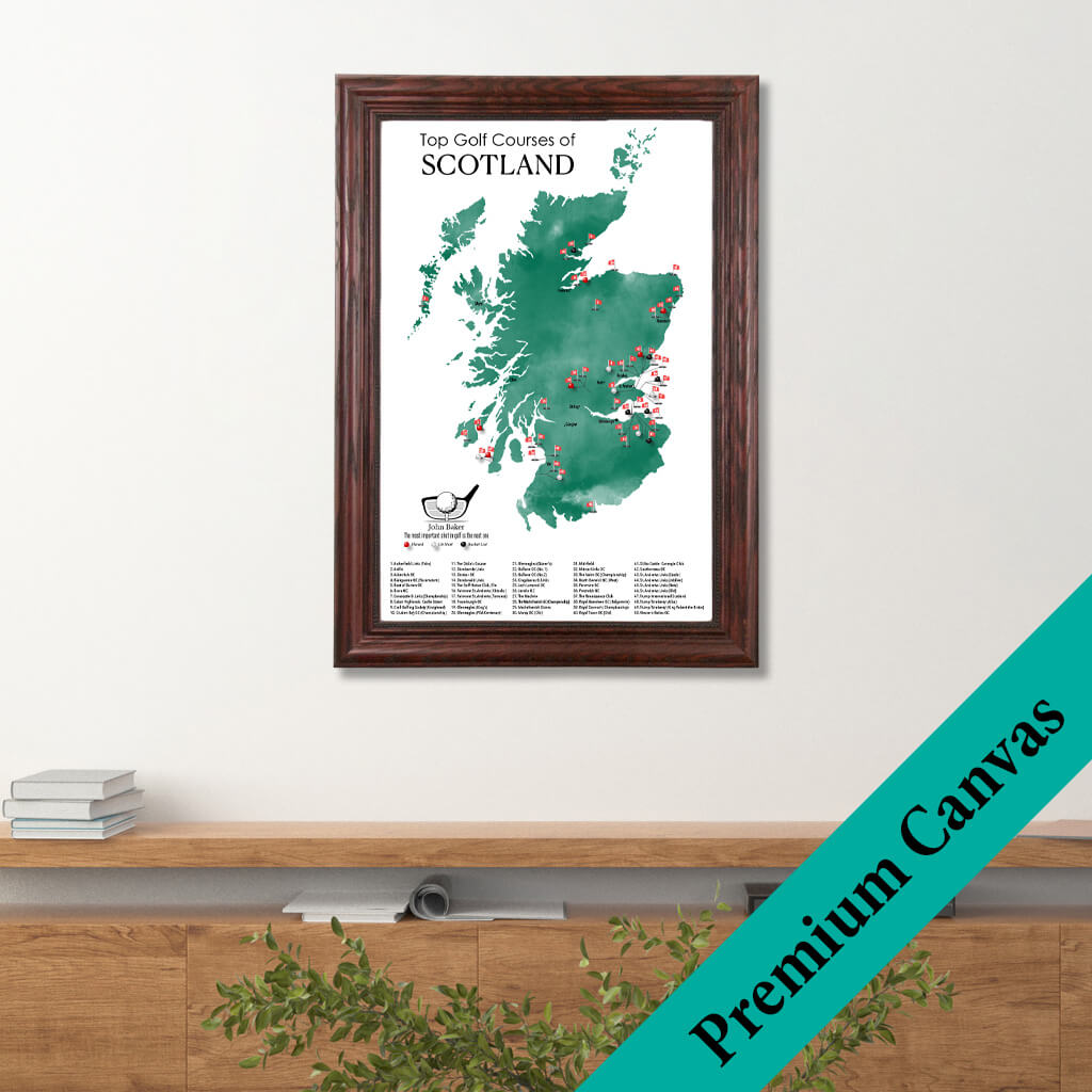 Map of Scotland Golf Courses | Scotland Golf Pin Map | Golf Wall Map ...