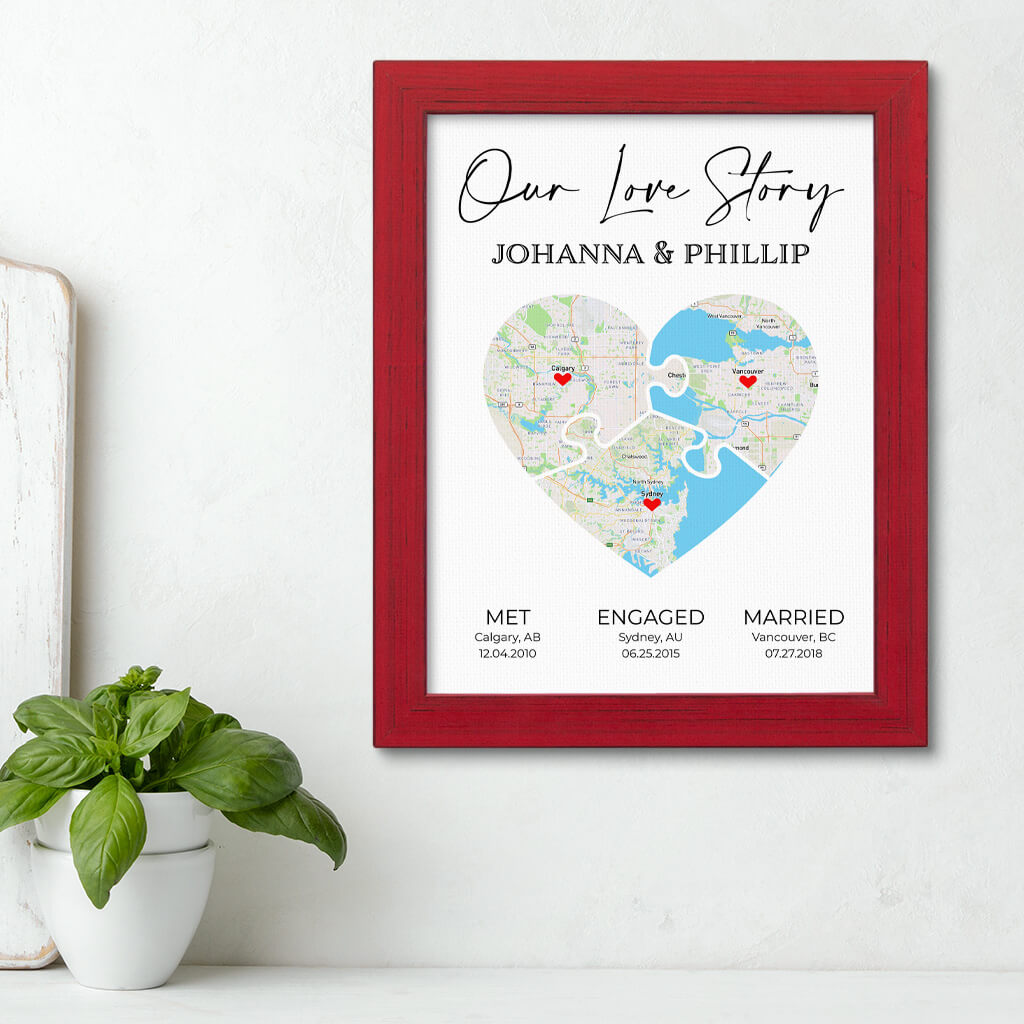 Family Map Art | Personalized Travel Artwork | Push Pin Travel Maps