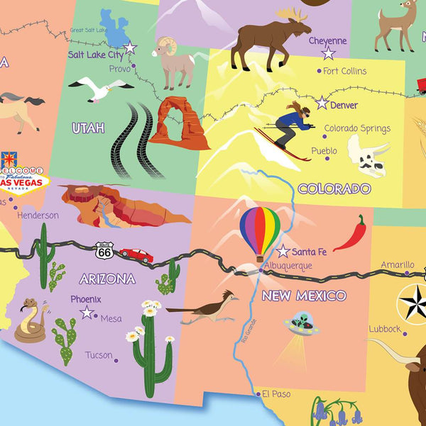 3-Panel Canvas Map | Map Print For Children | Kids Map on Canvas – Push ...