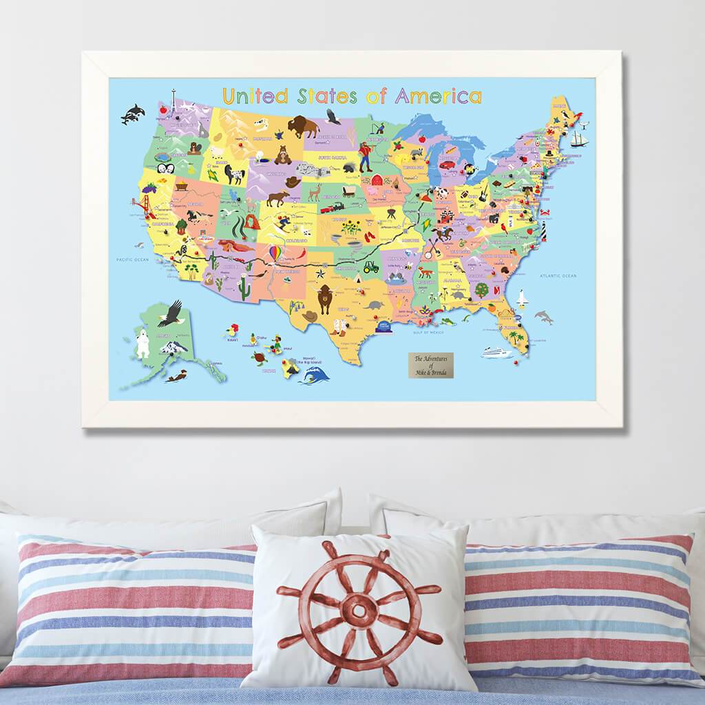 Travel Map for Kids | United States Children's Map - Push Pin Travel Maps