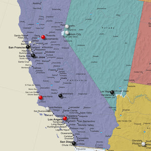 Tan US Travel Map | Framed USA Map | Push Pin Travel Maps