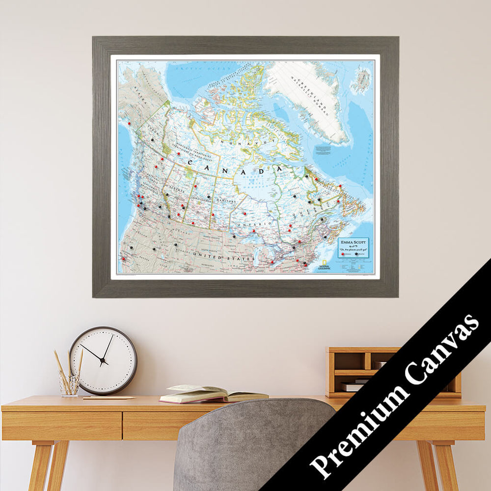 National Geographic Map of Canada | Canada Travel Map with Pins – Push ...
