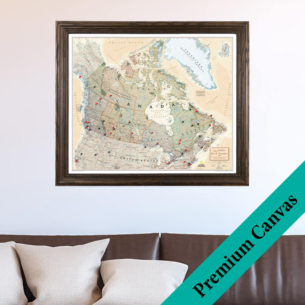National Geographic Map of Canada - Canvas | Push Pin Travel Maps