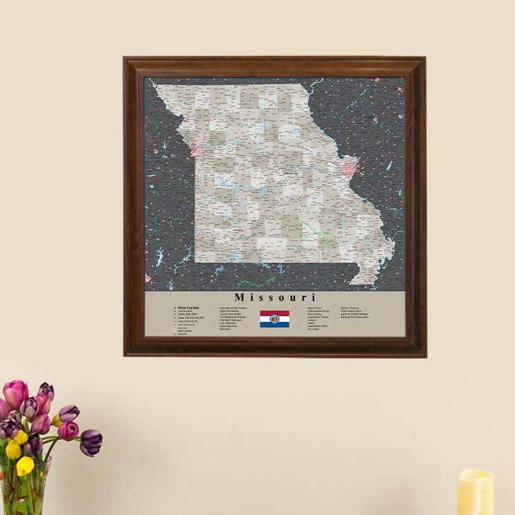 Missouri Travel Map | Personalized Missouri Map | Push Pin Travel Maps