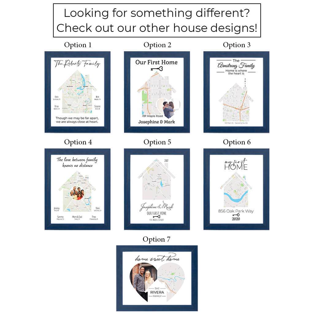 Our First Home With Photo - Family House Map Art - Option 2 - Push Pin ...