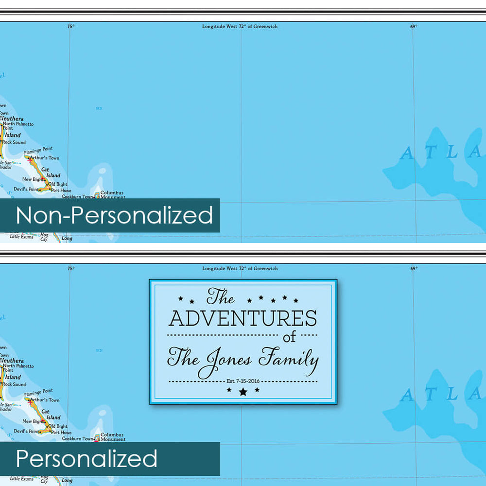 Canvas Map of The Caribbean | Caribbean Wall Map with Pins | Caribbean ...