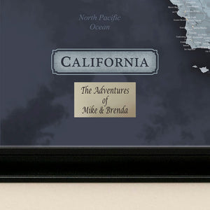 Slate Gray Map of California | Textured Wall Map – Push Pin Travel Maps